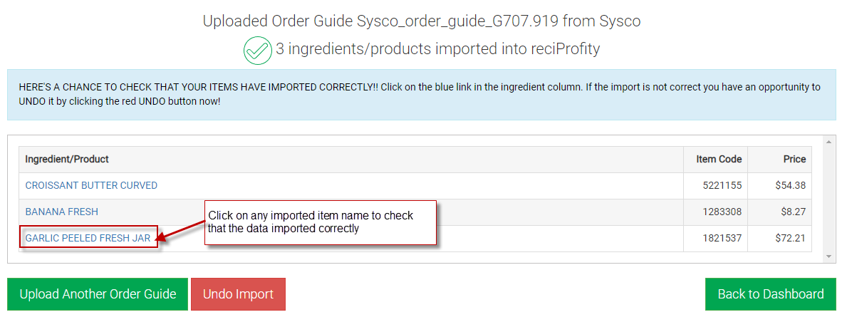 Sysco Shop and eSysco Order Guides: Importing and Exporting – reciProfity