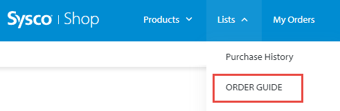 Sysco Shop and eSysco Order Guides: Importing and Exporting – reciProfity